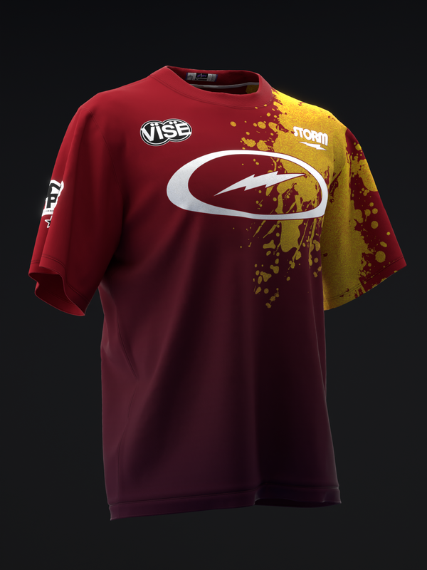 Gold Wine Splatter Bowling Jersey - Custom Style & Comfort